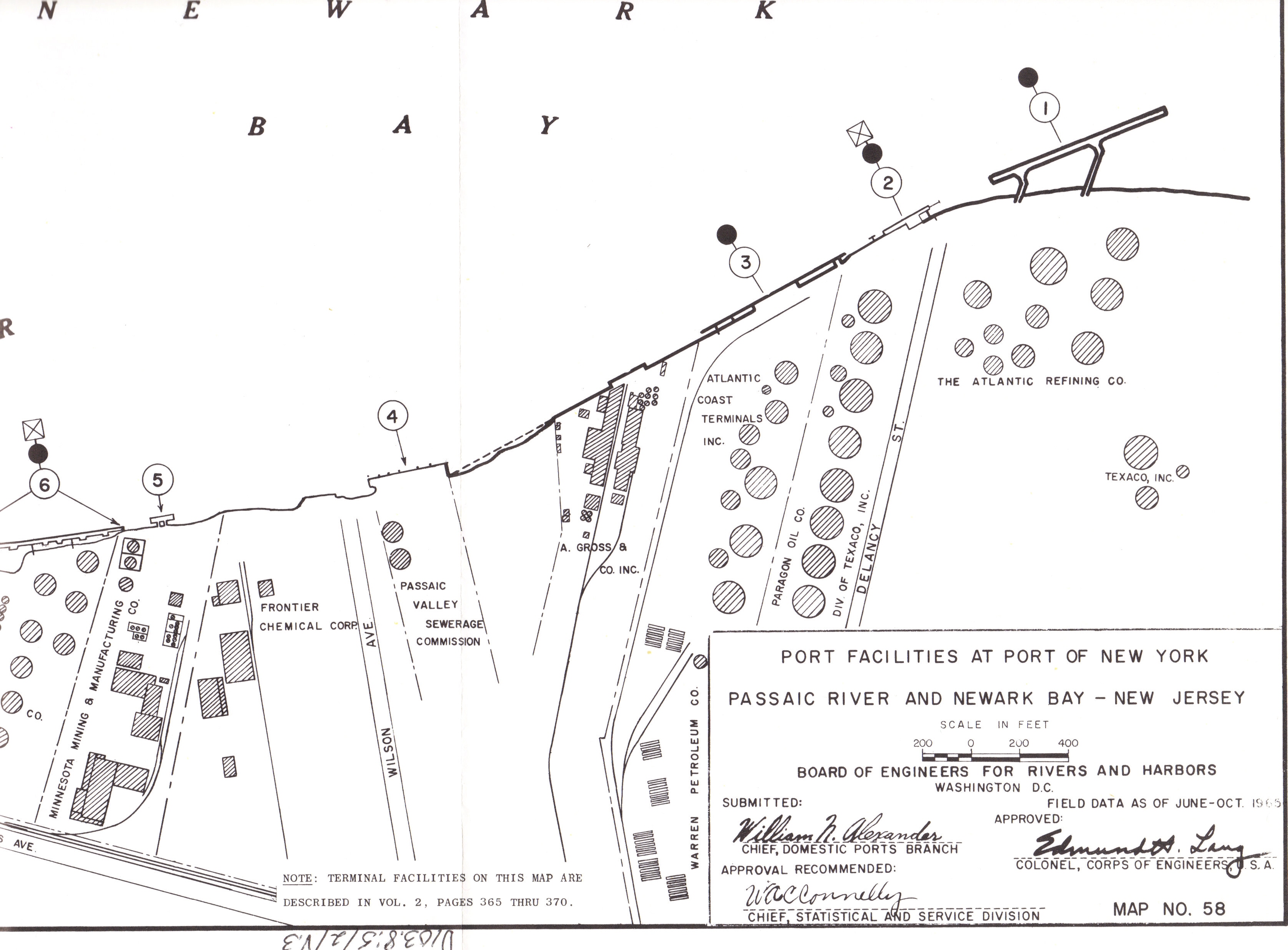 1965 Maps of the Passaic River at Harrison Reach and Point-no-Point ...